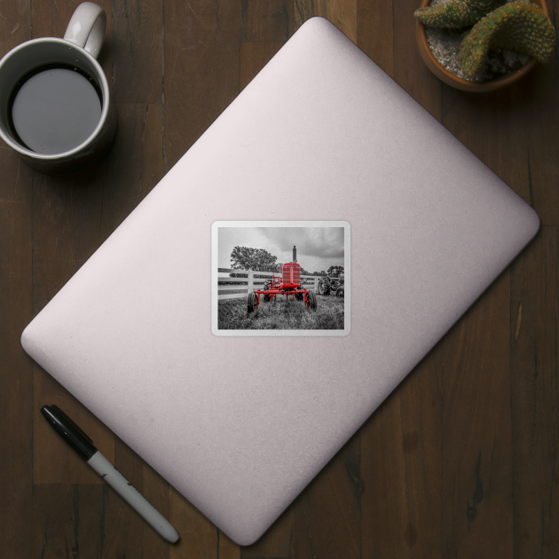 Offset A Selective Red - Red Tractor - Sticker | TeePublic